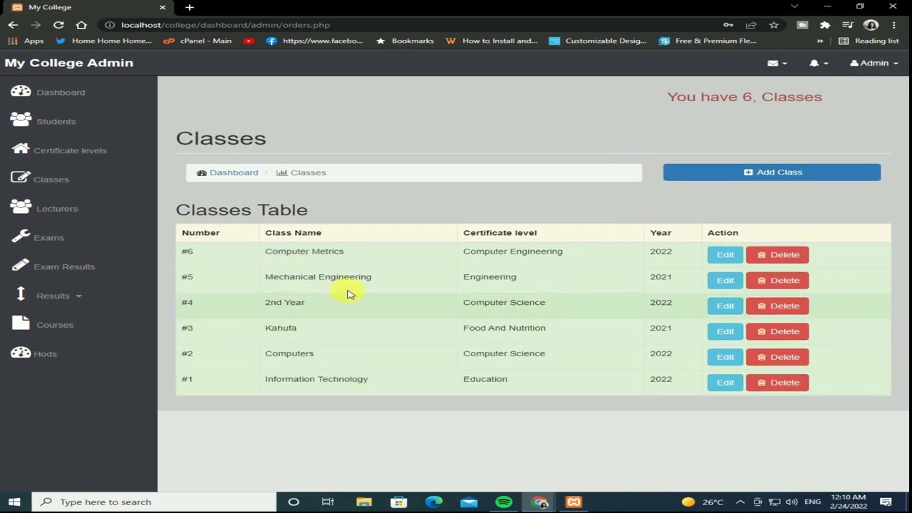 Student Result Management System using HTML, CSS, JavaScript, PHP & MySQL.