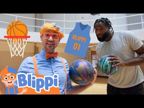Blippi Plays Basketball With Andre Drummond! | Fun and Educational Videos For Kids