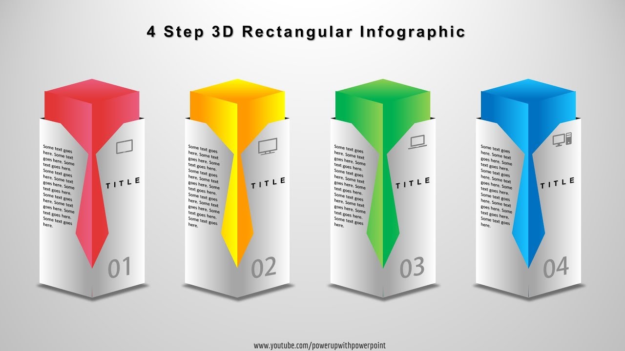 33.Create 4 Step 3D Rectangular Infographic|Powerpoint Presentation|Graphic Design|Free Template