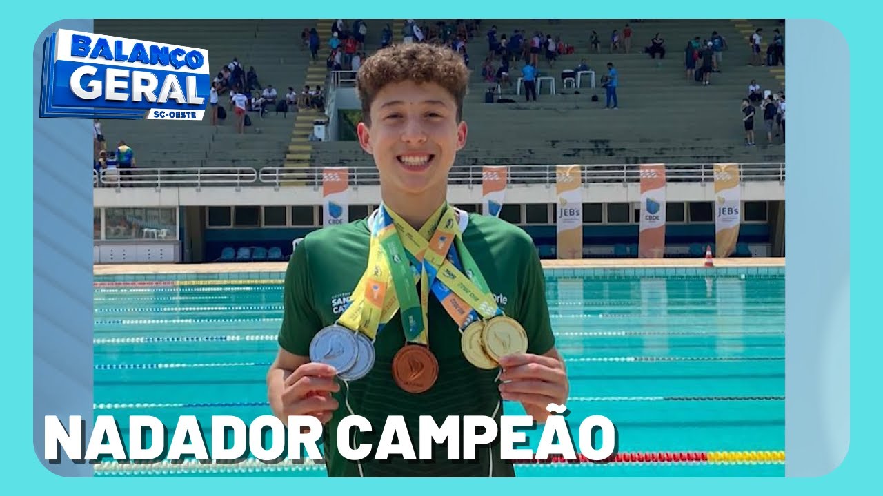 Nadador Chapecoense João David Cella é campeão brasileiro | ND Mais