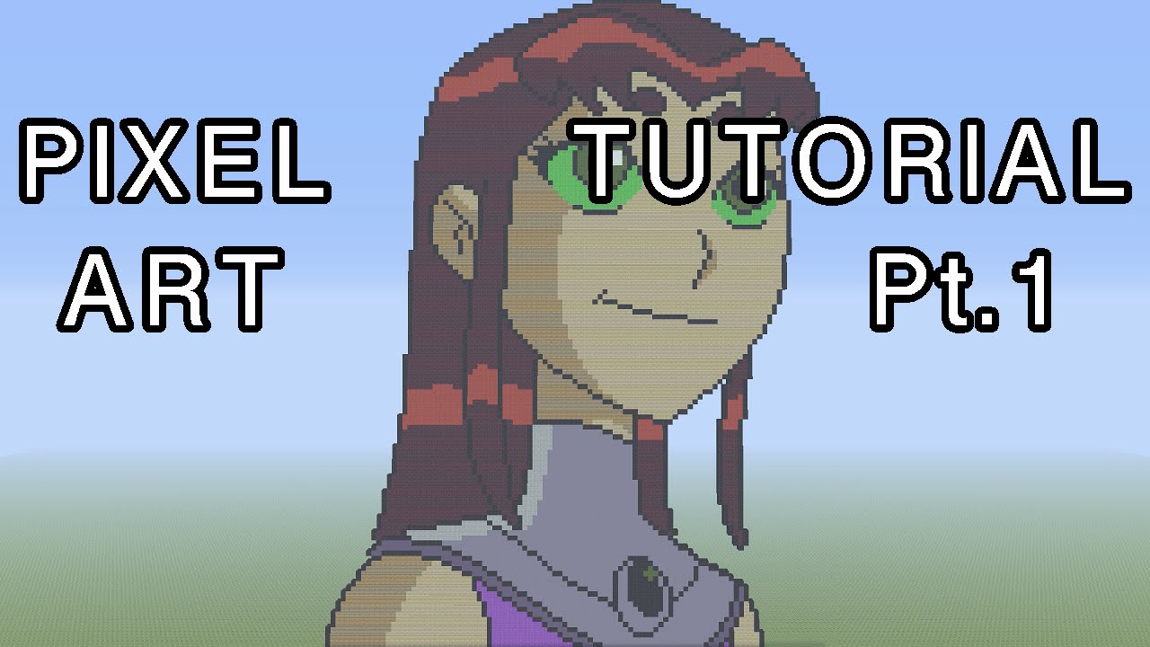 Minecraft Pixel Art Tutorial - Starfire Teen Titan Part 1