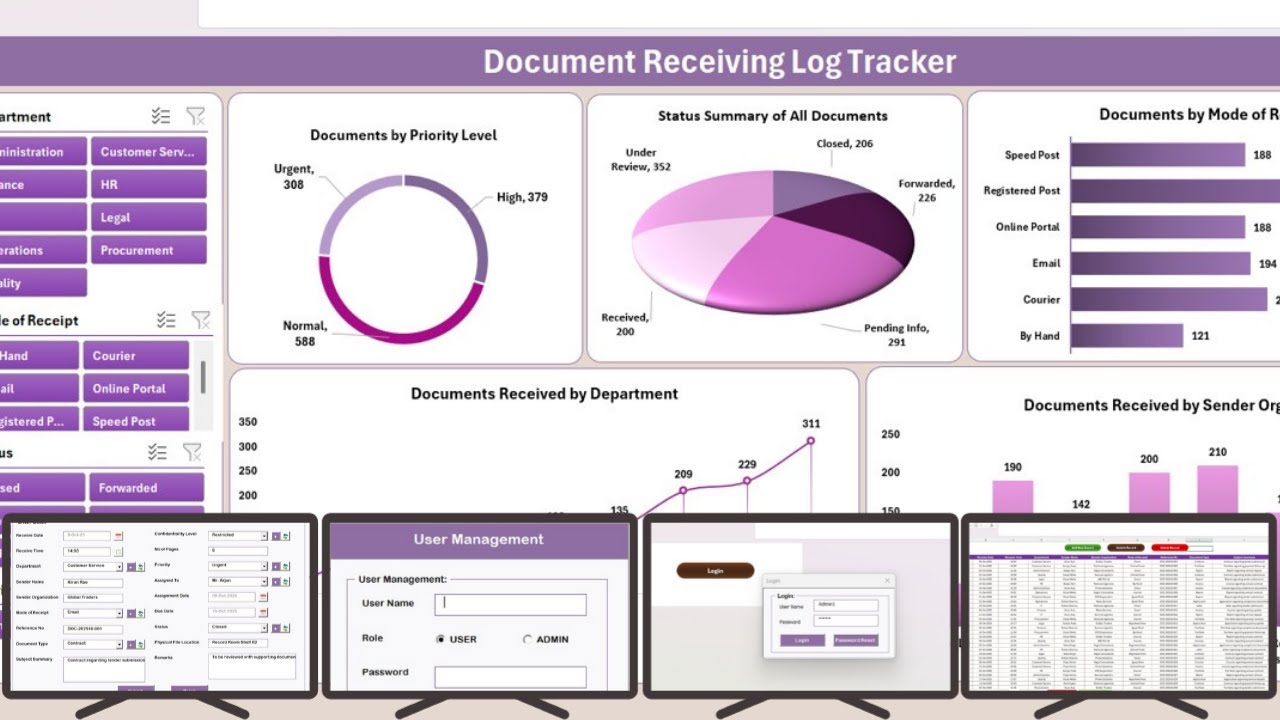 Document Receiving Log Tracker in Excel