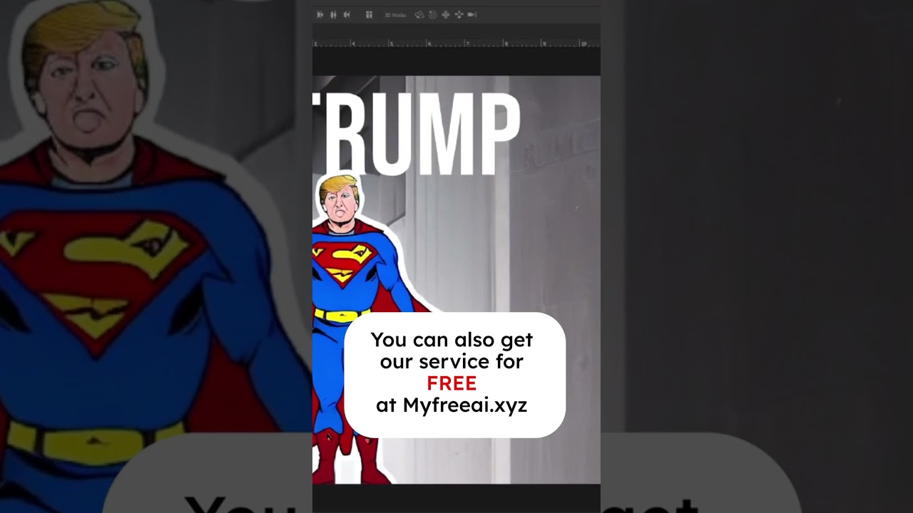 image of Donald Trump as superman created with AI re-edited to make it usable