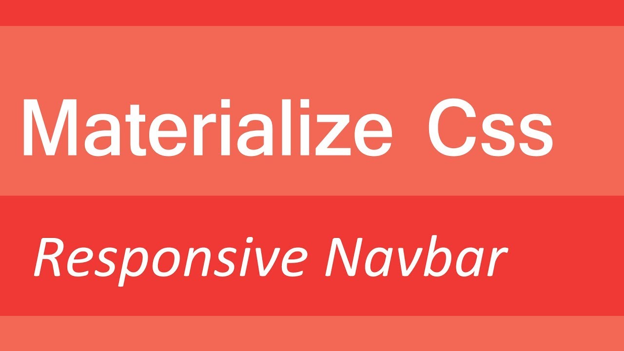 Materialize CSS - Responsive Navbar
