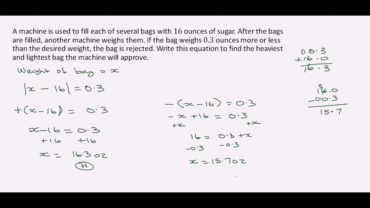 Word Problems Leading to Absolute Value Equations