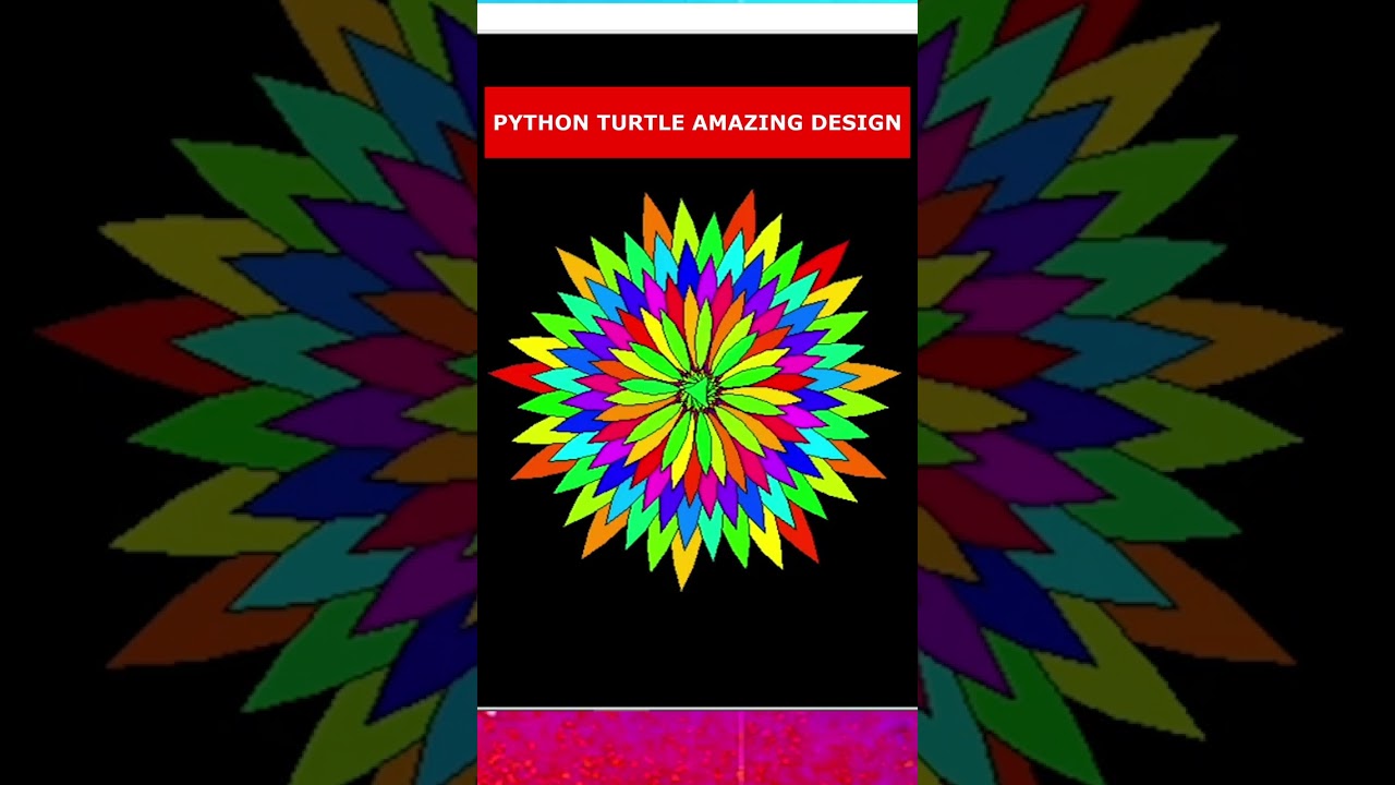 Python turtle graphics code-Multi petals flower design.