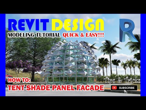 Revit Design 013. Modeling Tutorial. Tent Shade Panel Facade.