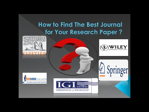 How to Find The Best Journal for Your Research Paper ?|Journal Finder