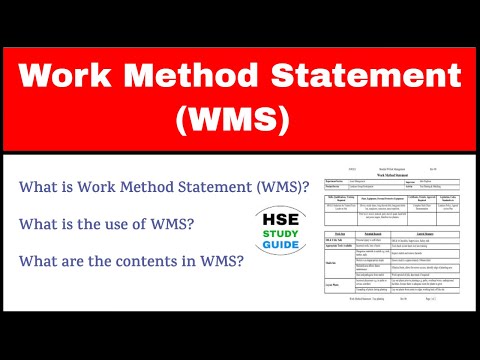 Work Method Statement (WMS) | Safe Work Method Statement (SWMS) | HSE STUDY GUIDE
