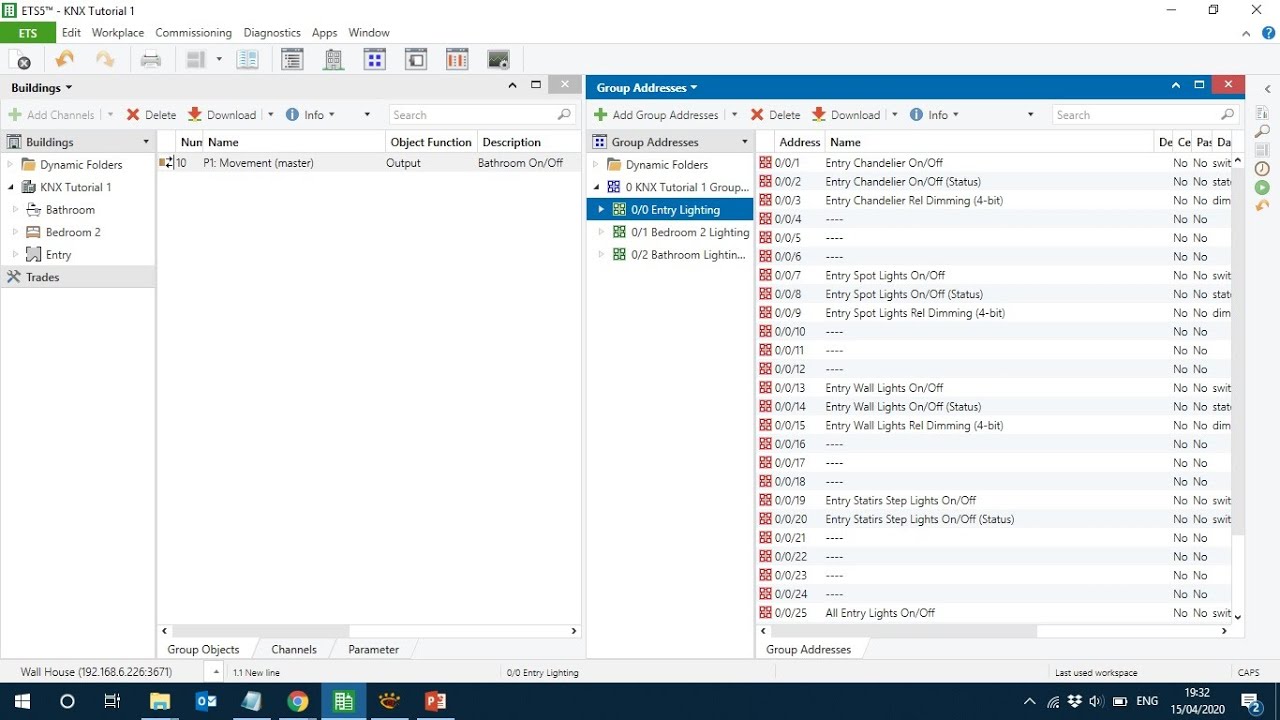 KNX Tutorial 1 : Programming of basic lighting