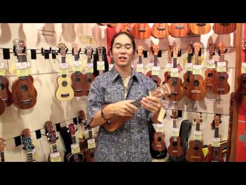 Ukulele Puapua demo-ing a Islander Standard size ukulele