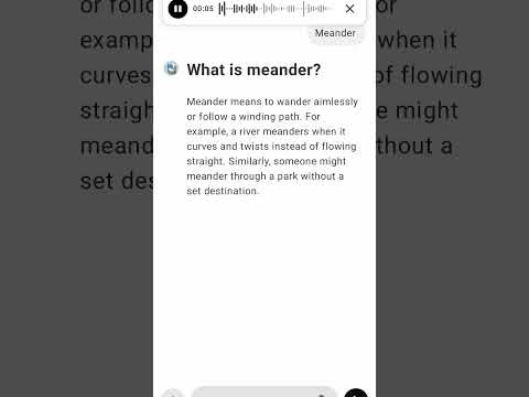 What is meander?