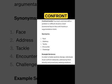 Vocabulary series,Word 31 "to confront". #englishvocabulary #advancedIELTSvocabulary