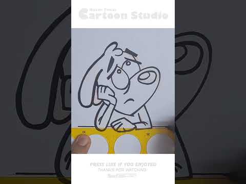 A drawing of a dog looking sad and feeling lonely #funnyvideo #funny #fun #art #drawing #disney