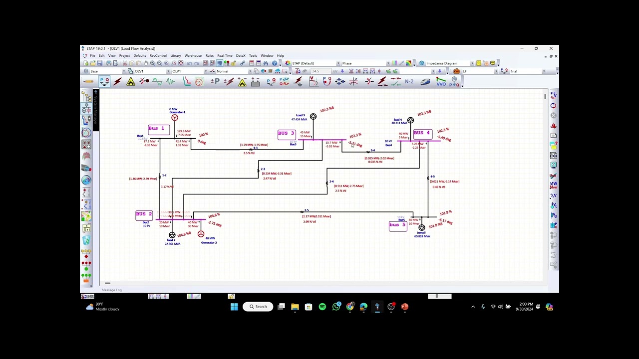 EECE 306 || Power System analysis using Etap and Matlab