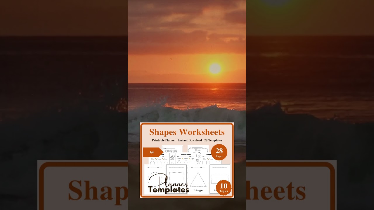 Printable Shapes Worksheets, Shapes Tracing, Preschool Activities  10 Topics, 28 Pages