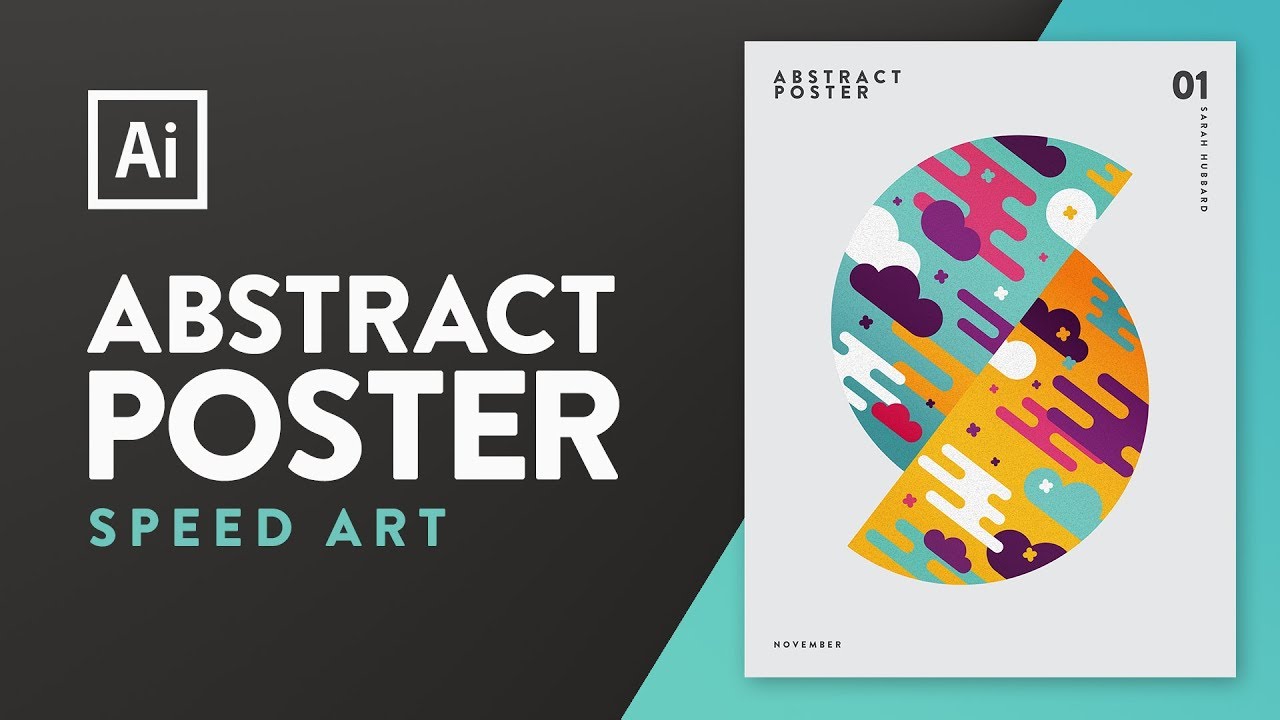 Colourful Abstract Poster | Speed Art | Adobe Illustrator
