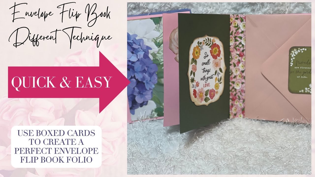 EASY Envelope Flip Book Tutorial for Beginners - Different Technique Using Boxed Greeting Cards!