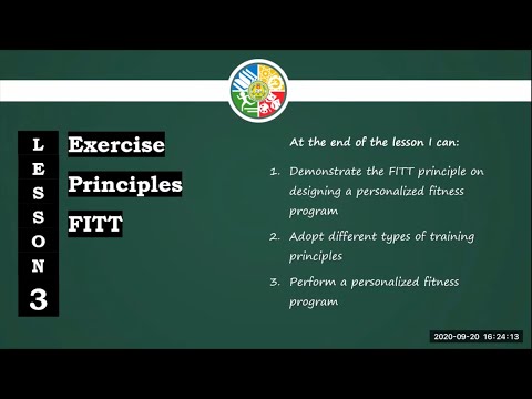 PE & Health 11 LESSON 4: Exercise Principles (FITT)