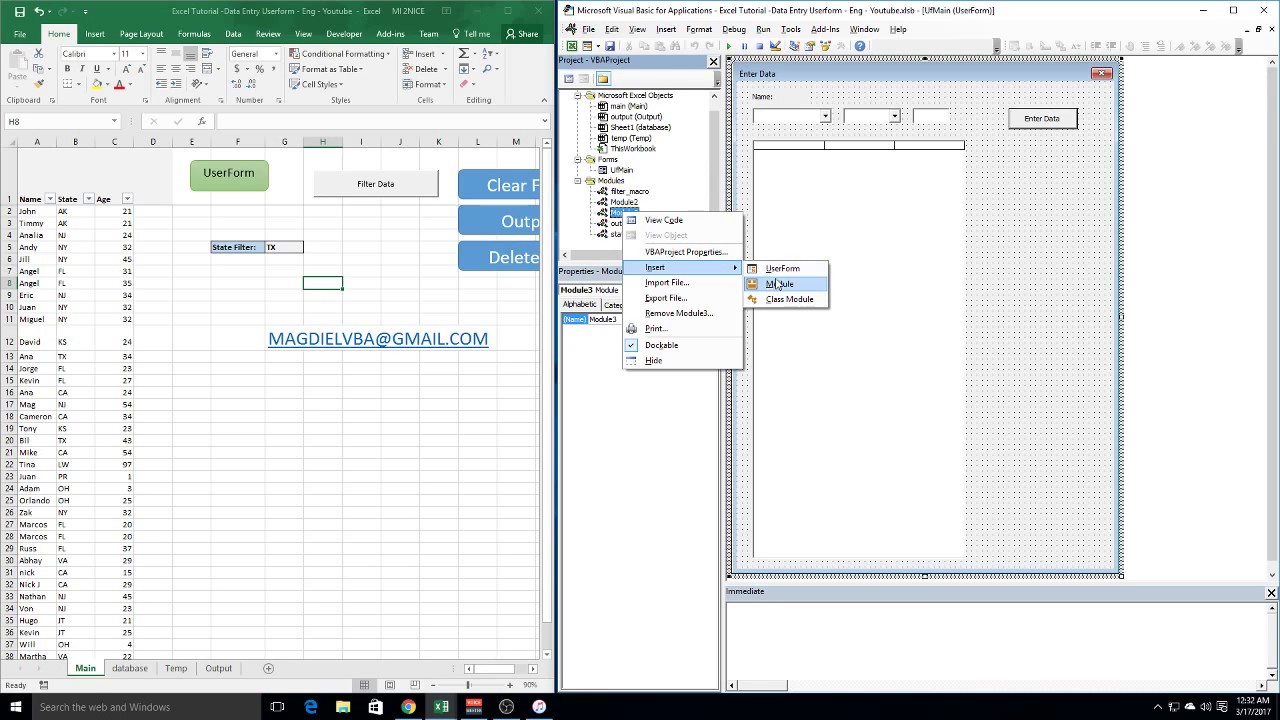 Excel VBA - Userform Data Entry, Listbox, Combobox, CommandButton