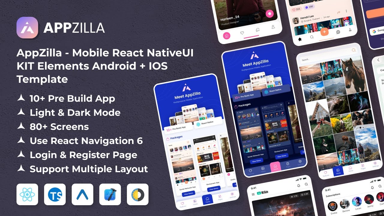 AppZilla - Mobile React Native UI KIT Elements Andriod + iOS Template #react  #template