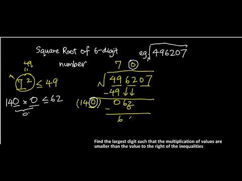 Square root of 6 digit number without using a calculator