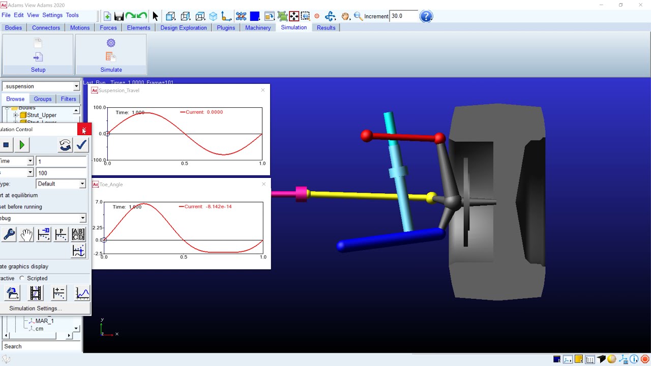 MSC Adams | Example 7: Suspension System