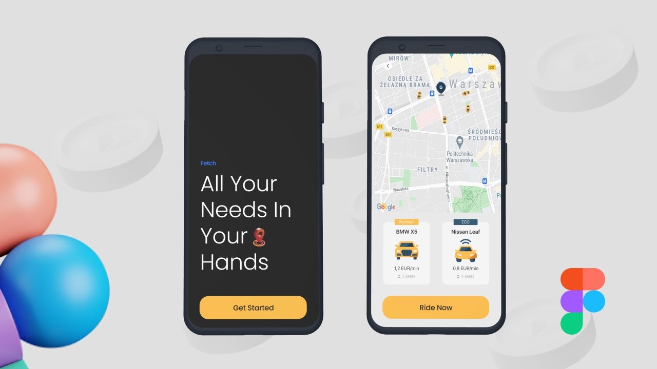 IOS Ride Sharing App Screen UI in Figma from scratch - Full Course