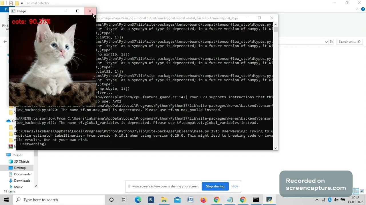 this project name Animals detection using CNN Algorithm