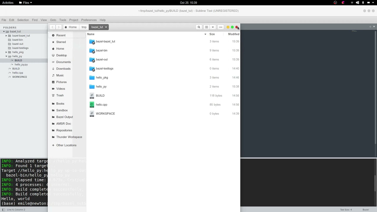 First Python and Shell Targets with Bazel