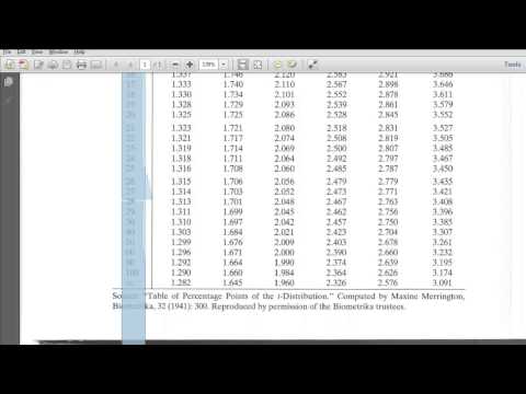 How to use the t-table