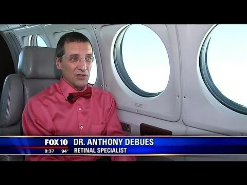 Eye doctors visiting patients by airplane