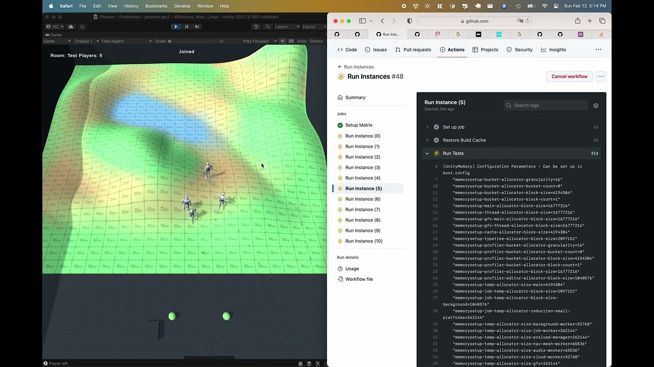 Using GitHub Actions to run multiple Unity instances