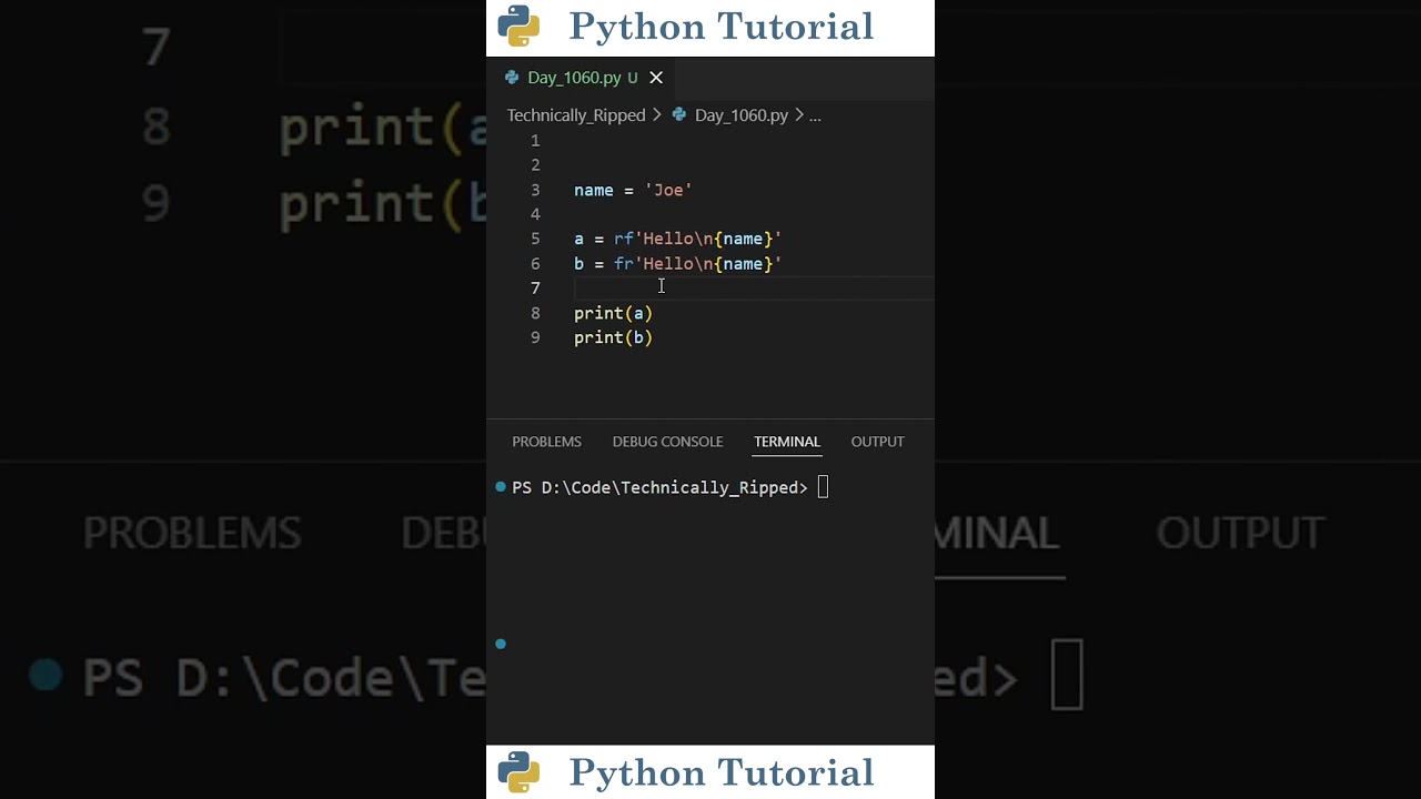 Combining Raw Strings and F-Strings in Python | Python Tutorial