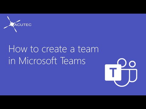 How to create a team in Microsoft Teams