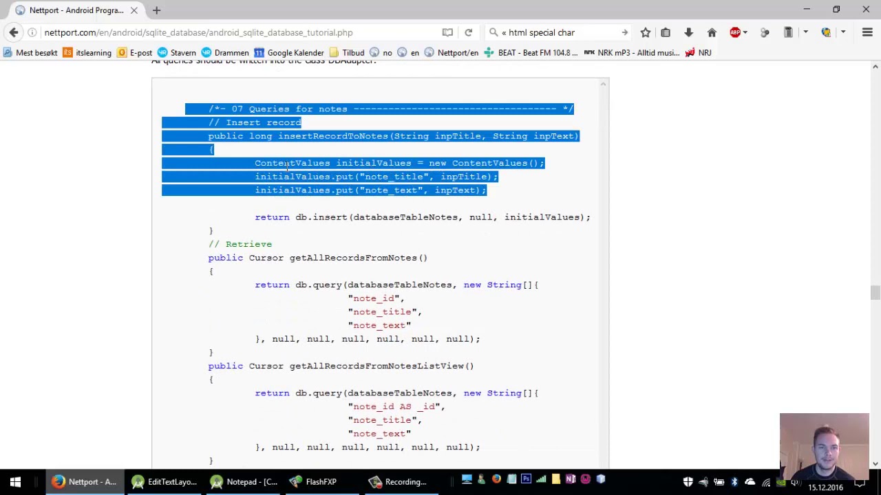 Android Java - SQLite Database Beginner Guide Tutorial