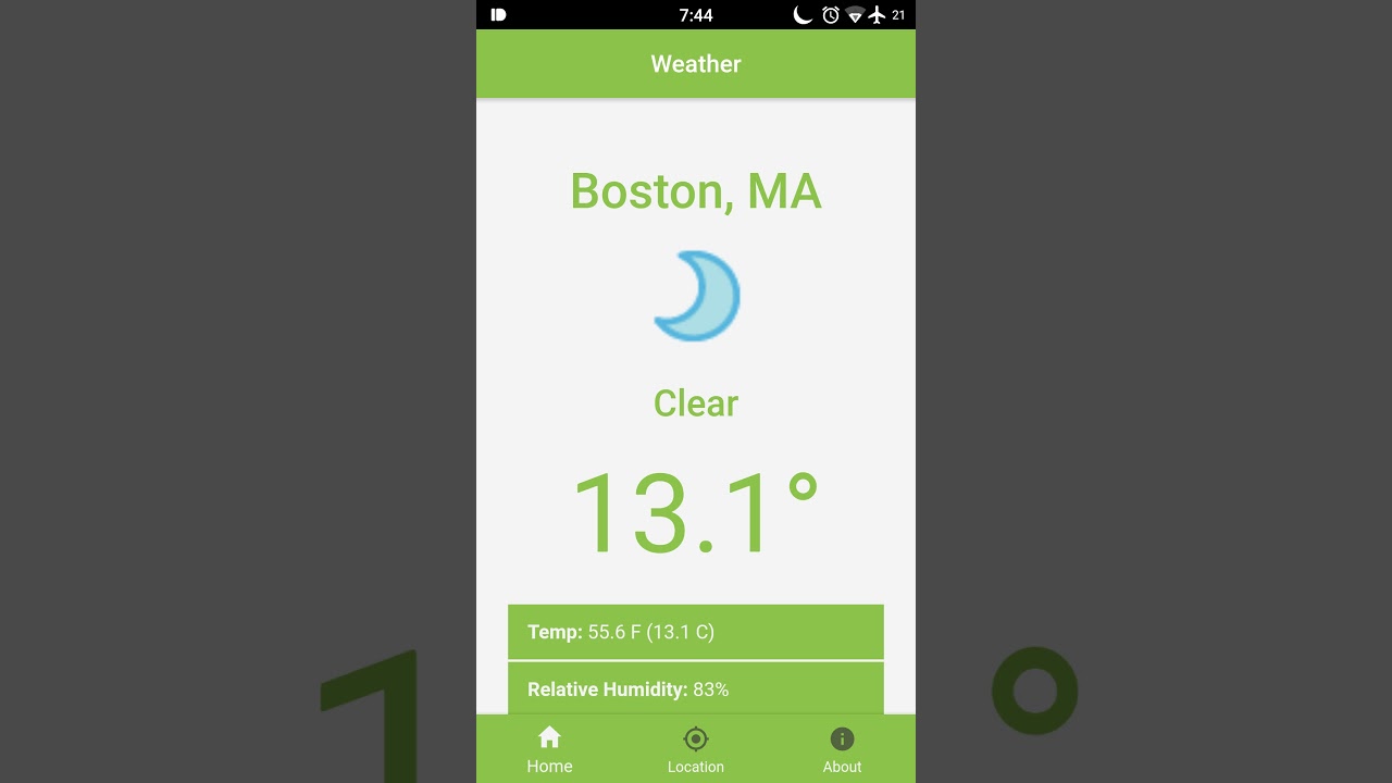 Ionic framework, weather application