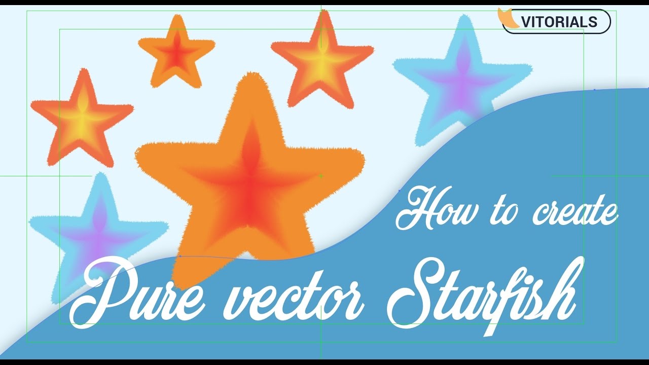 Vector starfish in Adobe Illustrator. Blend tool tutorial
