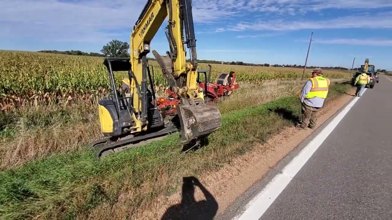Carver County CarverLink Connect Up Carver Project 09-21-2022 Construction Startup.  Vibratory Plow