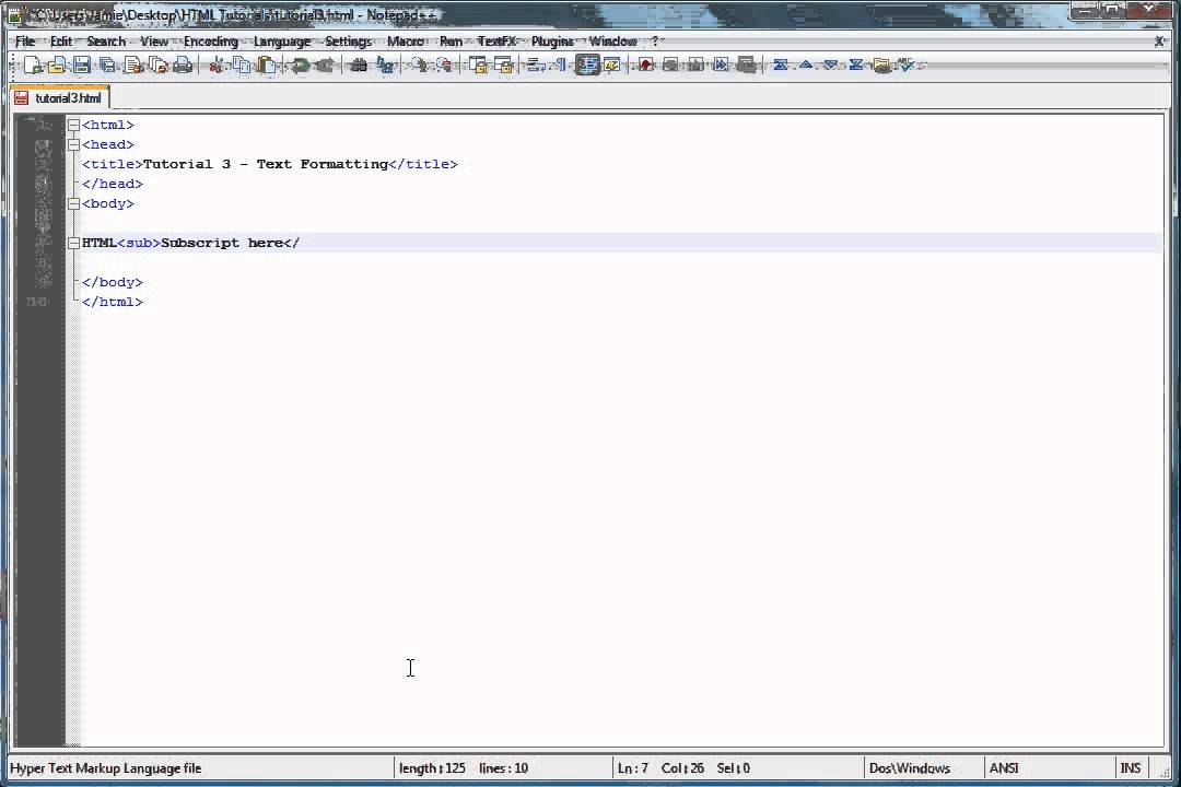 HTML Tutorial 3 - Formatting Text