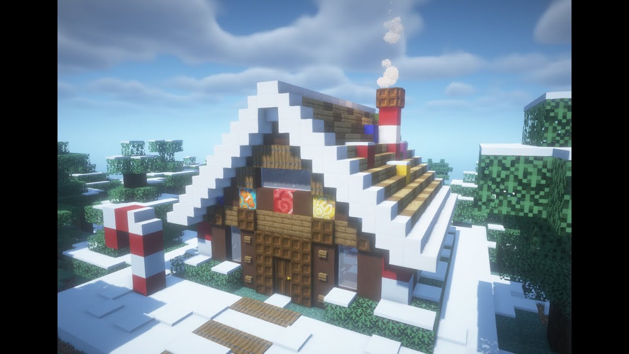 How To Build a Beautiful Simple Christmas House in Minecraft | Tutorial ...