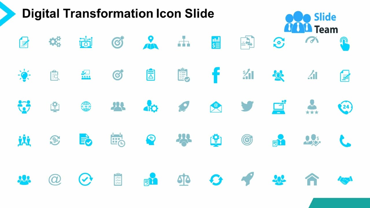 Digital Transformation Icon Slide Growth Strategy Powerpoint Presentation Slides