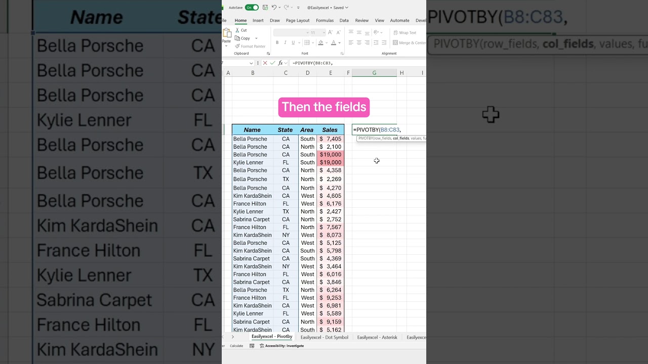 Learn how to use PivotBy in Excel to group data! #excel #pivottable #spreadsheets