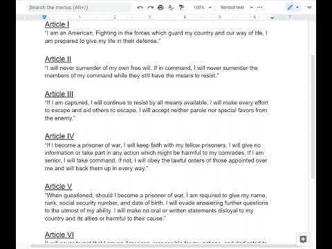 Military Code of Conduct