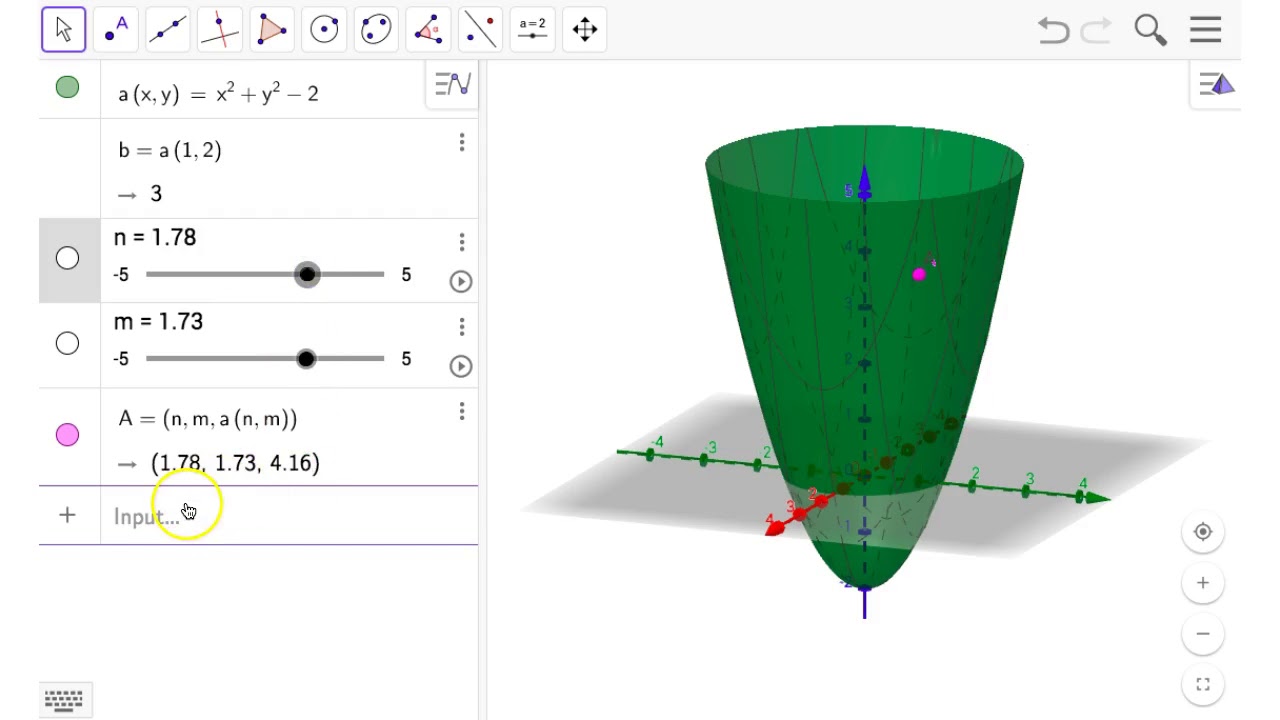 3D Graphing, Point, and Sliders