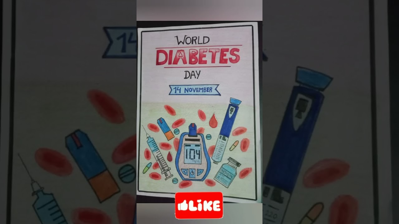 Poster on World's Diabetes Day #drawing #sketching #shorts #poster #youtubeshorts #viral #ytshort