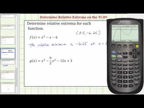 Determine the Relative (Local) Extrema of a Function on the TI-89