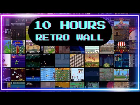 10 Hour Retro Gaming Wall Grid Wallpaper/Screen Saver For TV Second Monitor