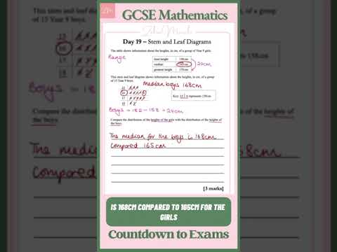 GCSE Maths Countdown Day 19 | Stem and Leaf Diagrams #maths #gcse #stemandleafdiagram #zahramerali