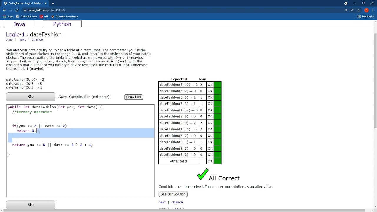 CodingBat Walkthrough: Logic-1